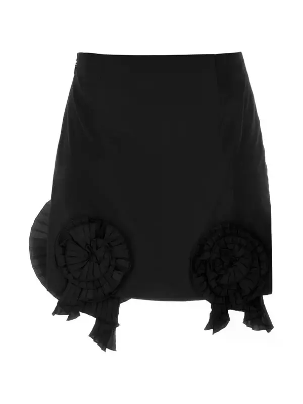 Blumarine Ruffled Floral-appliqué Mini Skirt