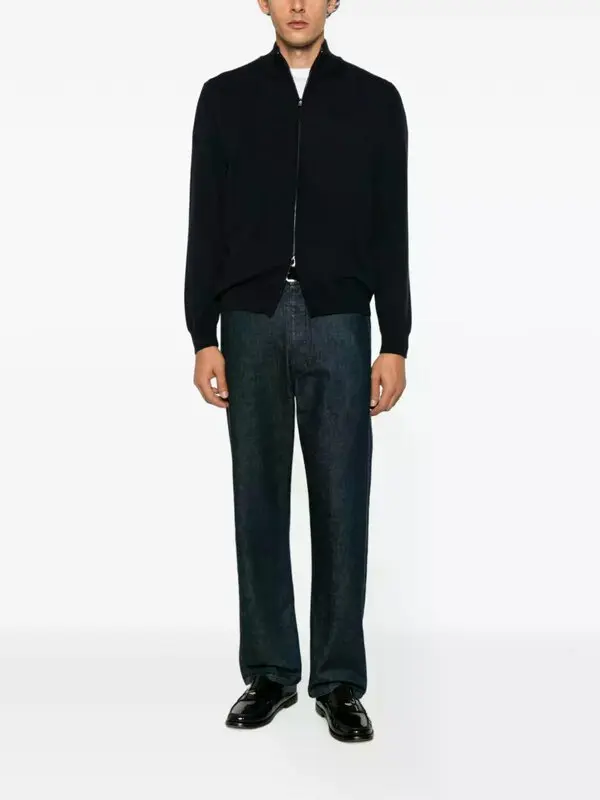 Corneliani Zip-up High-neck Sweater - Blue