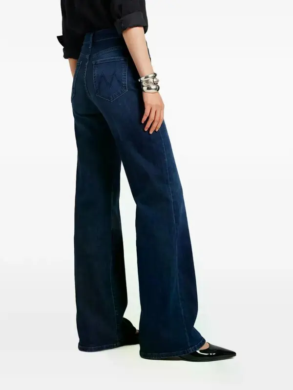 MOTHER Logo-embroidery Wide-leg Jeans