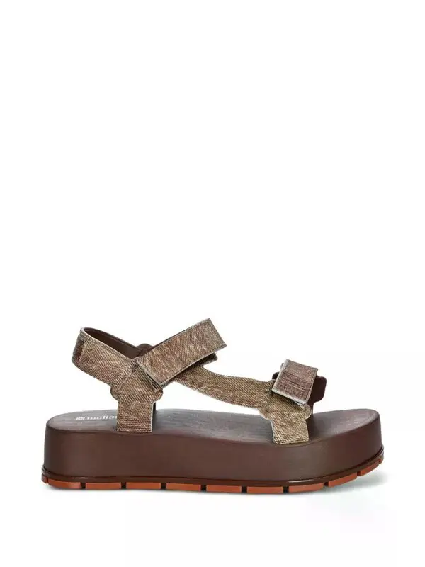 Melissa Flowing Touch-strap Platform Sandals - Brown