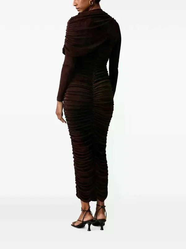 Bardot Ruched Draped-detail Dress