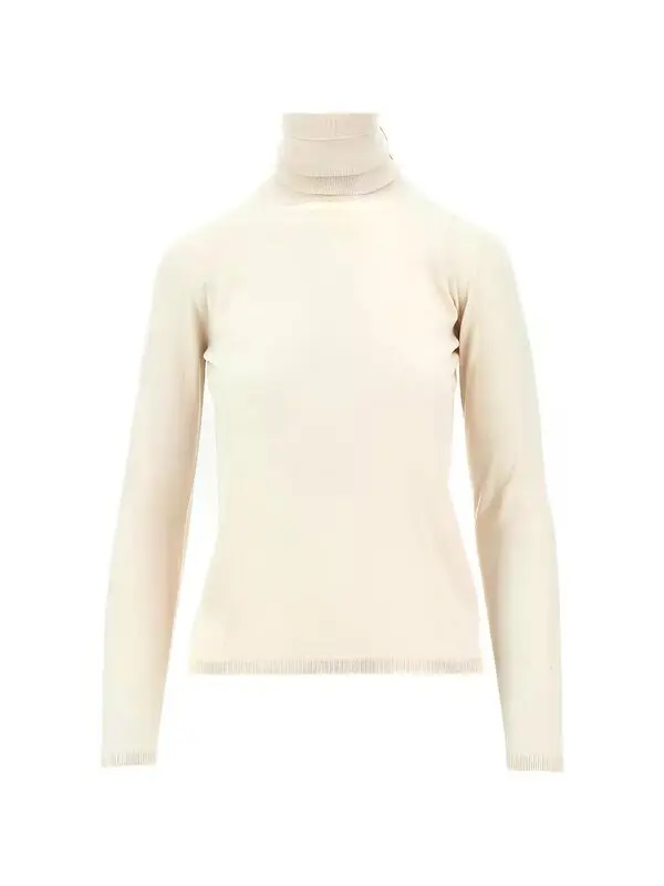 Max Mara Roll-neck Virgin Wool Sweater - Neutrals