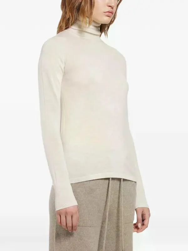 Max Mara Roll-neck Virgin Wool Sweater - Neutrals