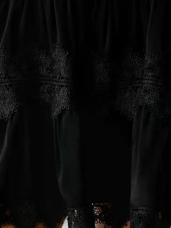 Bardot Lace-trim Pintuck-detail Dress
