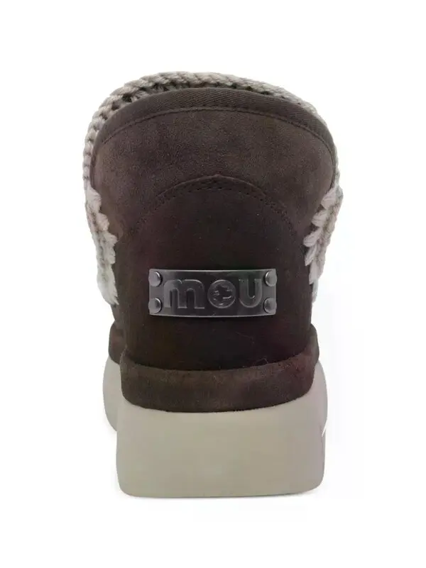 Mou Eskimo Bounce Crochet-trim Platform Ankle Boots