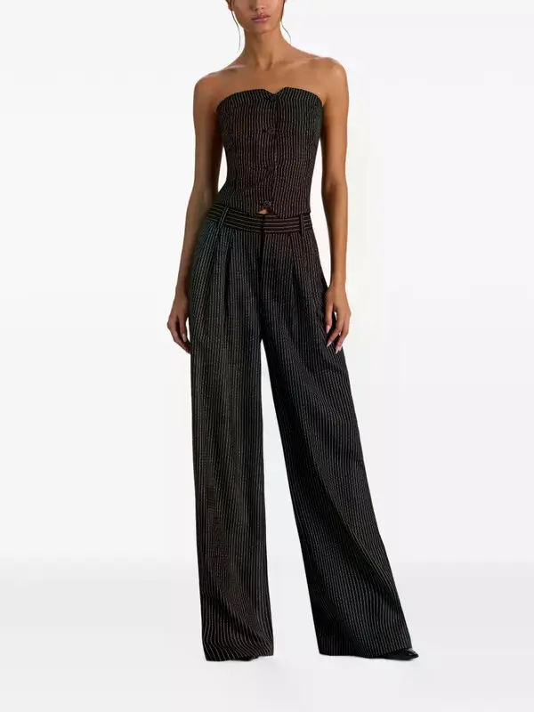 Alice + Olivia Kennedy Pinstripe Pleated Trousers
