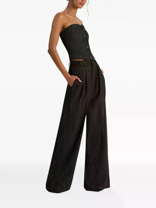 Alice + Olivia Kennedy Pinstripe Pleated Trousers