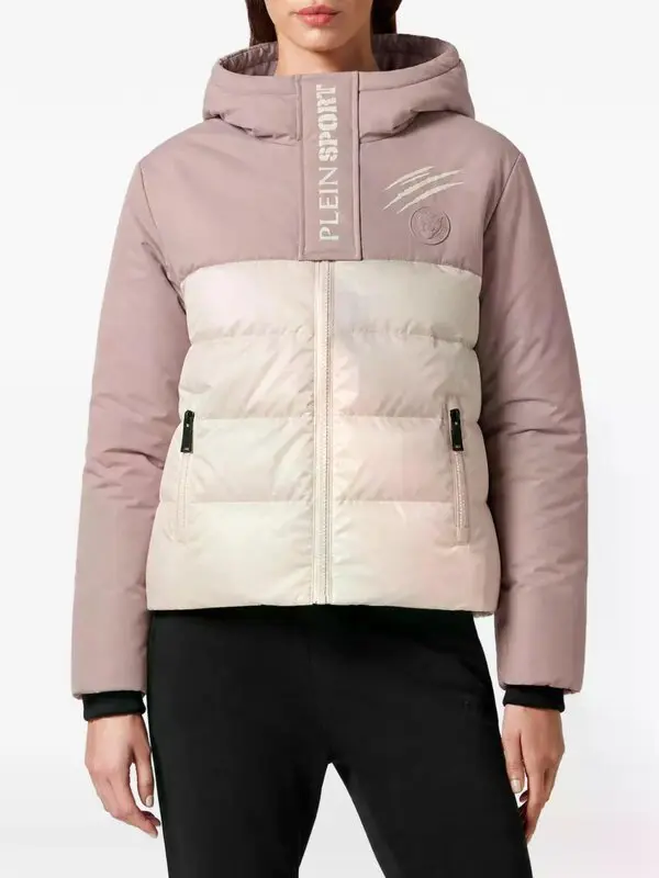 PLEIN SPORT Scratch Logo-patch Puffer Jacket