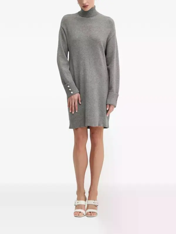 MORGAN Embellished-cuff Roll-neck Mini Dress
