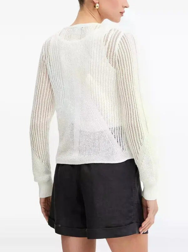 MORGAN Pointelle-knit Button-up Cardigan