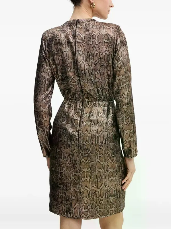 MORGAN Snake-print Wrap-style Mini Dress
