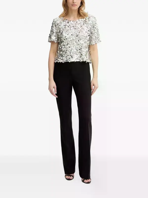 HAVEONE Sequin-embellished Short-sleeve Top
