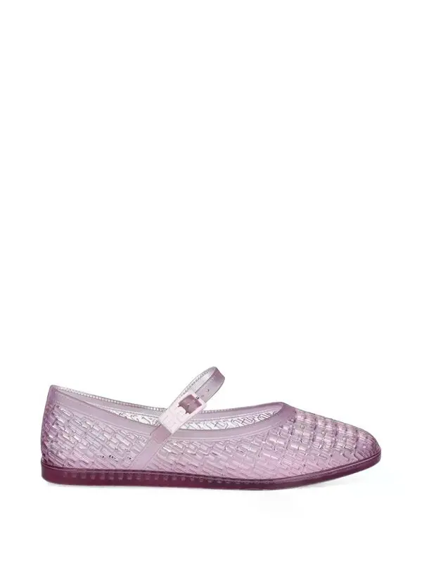 Melissa Harper Woven-effect Buckle-fastening Ballet Flats