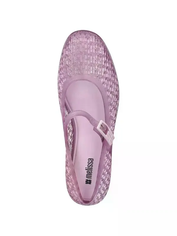 Melissa Harper Woven-effect Buckle-fastening Ballet Flats