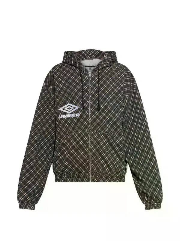 UMBRO Plaid Zip-up Hoodie - Brown