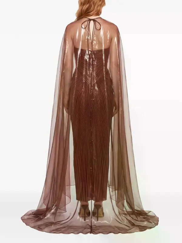 MARIA LUCIA HOHAN Celestina Metallic-finish Sheer Cape