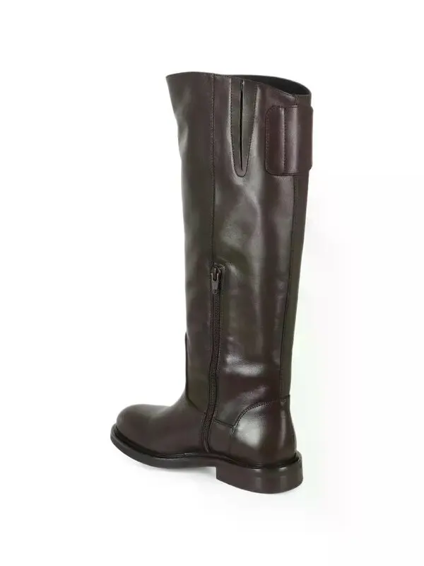 POEVE Asiago Leather Knee-high Boots - Brown