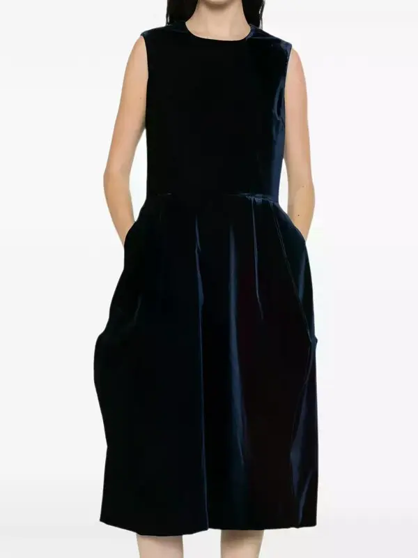 Comme Des Garçons Sleeveless Velvet Midi Dress