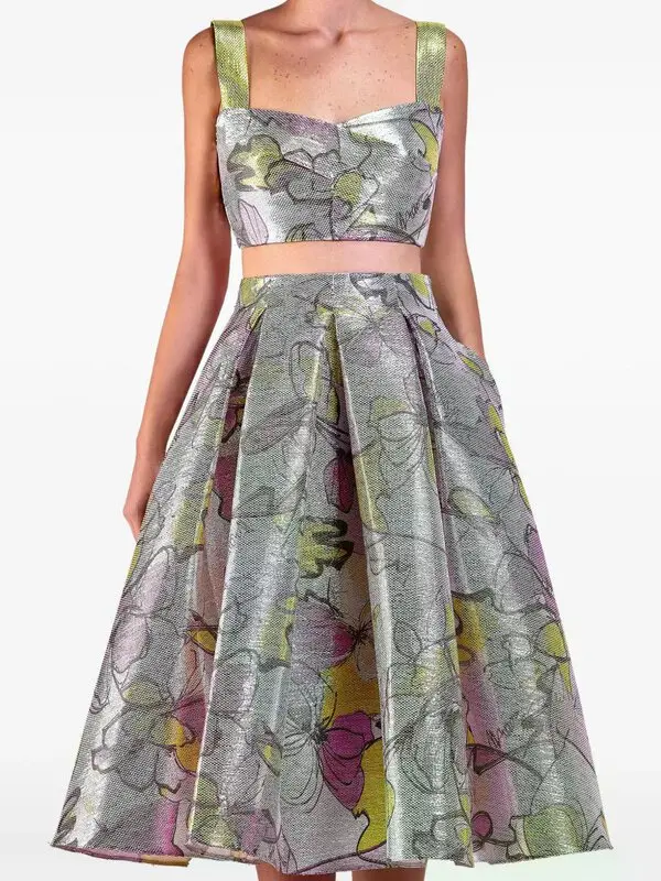 GEMY MAALOUF Floral-print Cropped Top