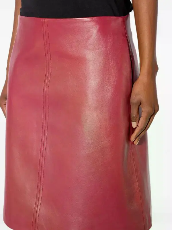 Liviana Conti Leather A-line Mini Skirt