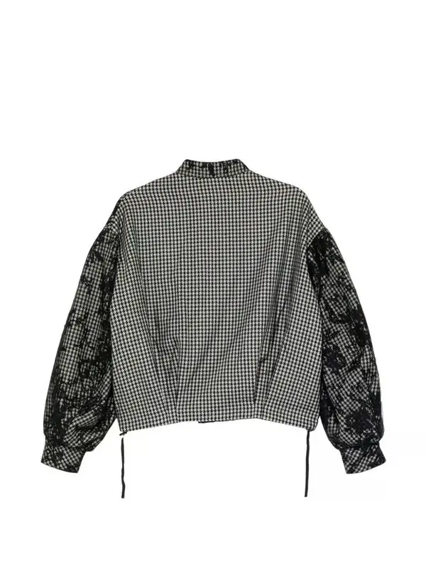 QUETSCHE Houndstooth-pattern Floral-print Jacket