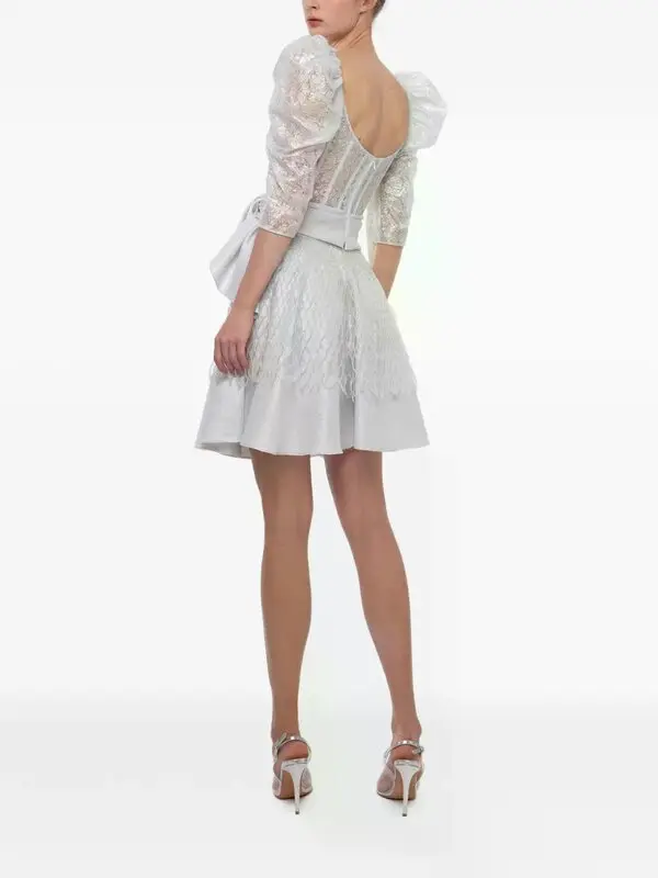 GEMY MAALOUF Shimmery Fishnet-overlay Skirt
