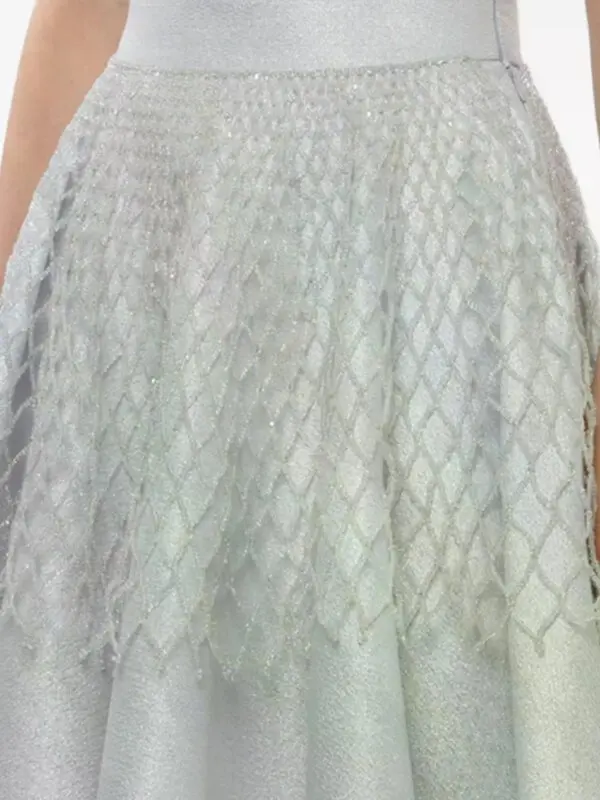 GEMY MAALOUF Shimmery Fishnet-overlay Skirt