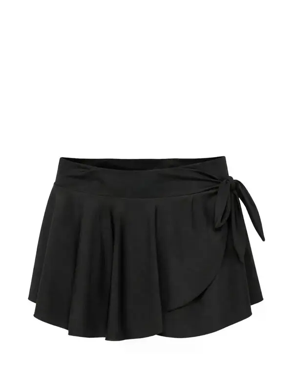 PLEIN SPORT Wrap-style Pleated Cover-up Skirt - Black