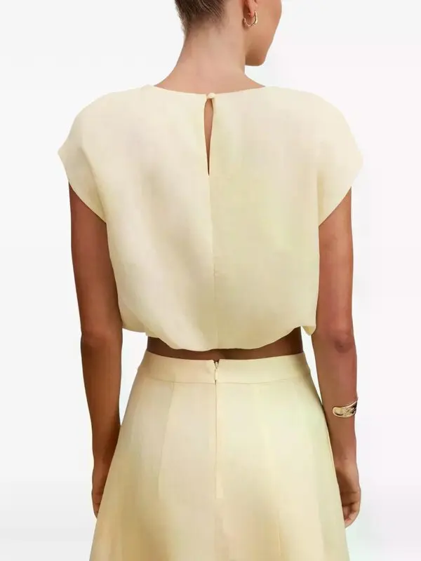 EVER NEW Georgina Bubble-hem Cropped Top