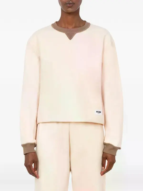 Moschino Logo-patch Ribbed-trim Sweater