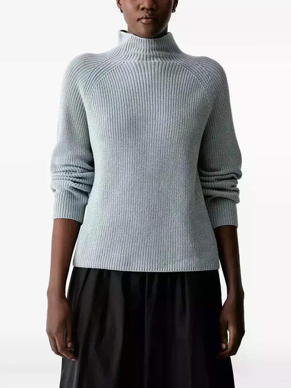 Marc O'polo Ribbed-knit Raglan-sleeve Sweater - Blue