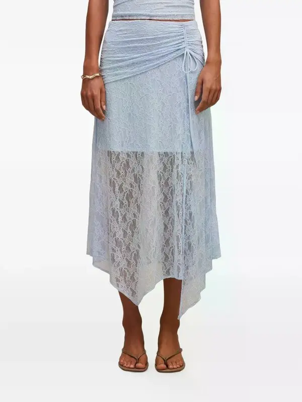 EVER NEW Khai Ruched Lace Midi Skirt