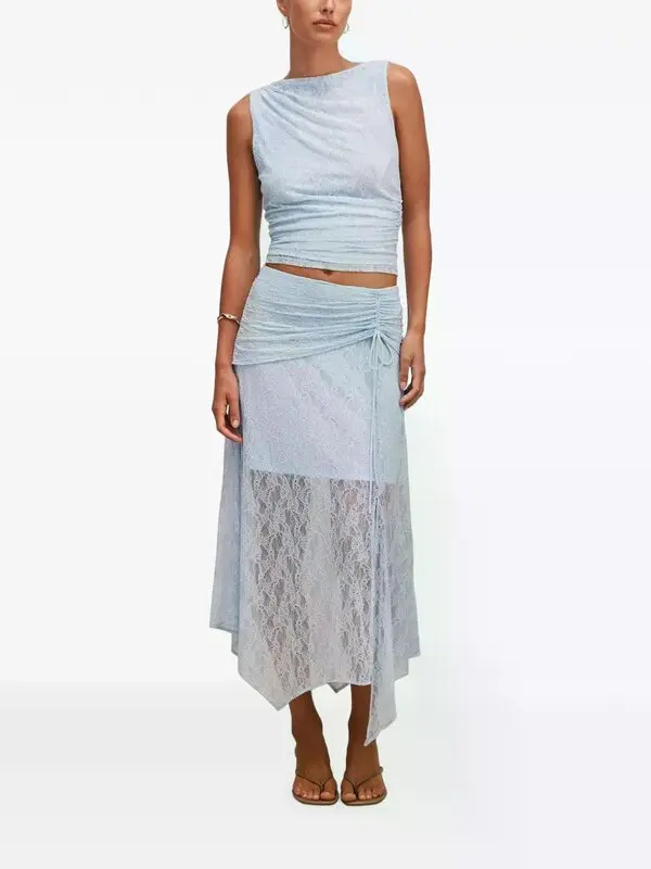 EVER NEW Khai Ruched Lace Midi Skirt