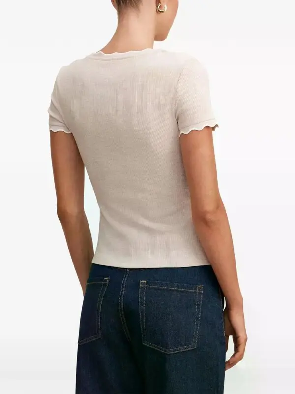 EVER NEW Rebecca Scallop-trim T-shirt