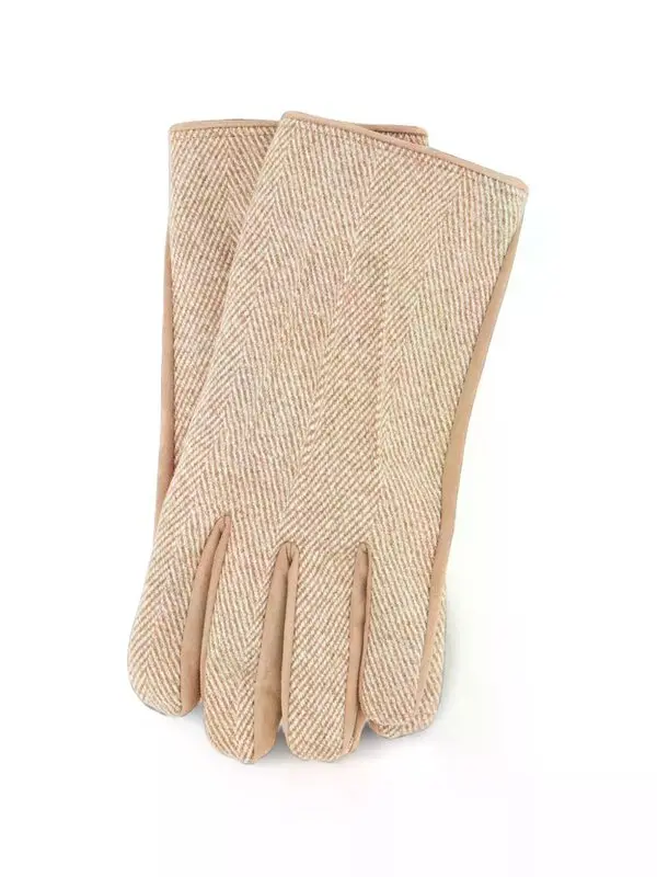 Jacob Cohen Herringbone-pattern Paneled Gloves