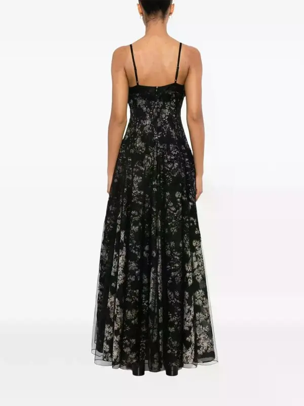 QUETSCHE Floral-jacquard Tulle-overlay Dress