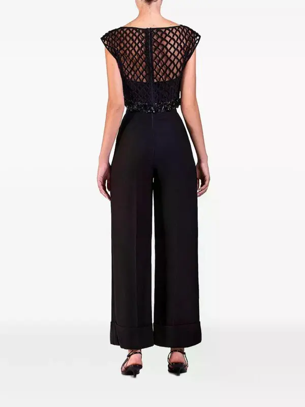 GEMY MAALOUF Embellished Mesh-overlay Top