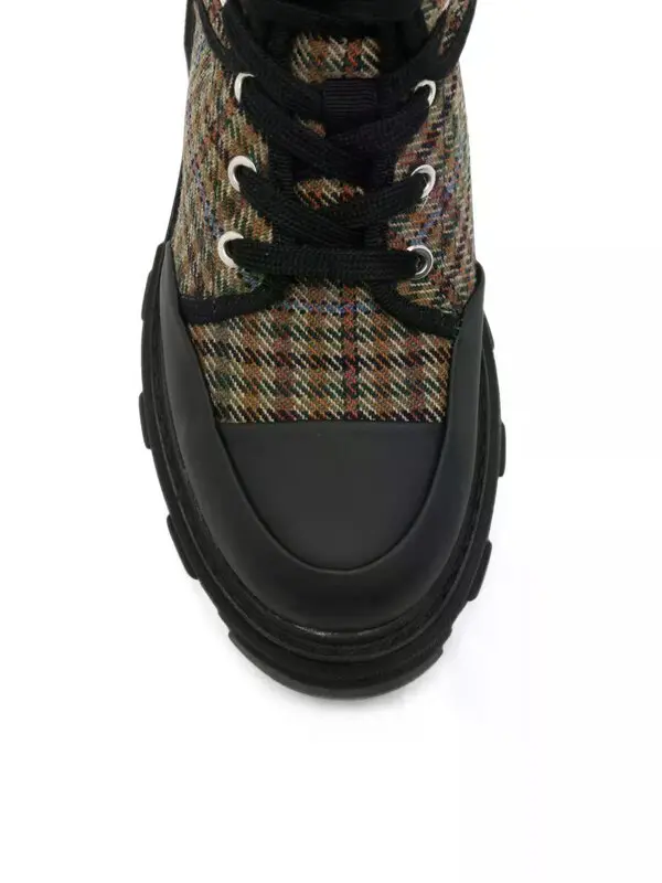 GANNI Check-pattern Lug-sole Boots