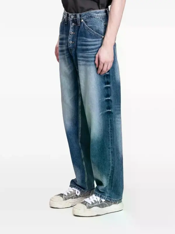 THUG CLUB Faded-effect Wide-leg Jeans