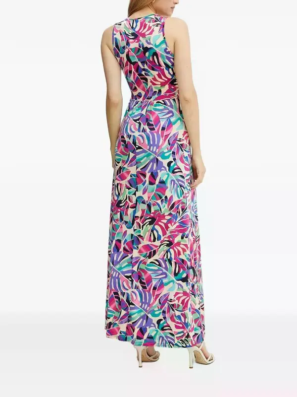 MORGAN Tropical-print Ring-detail Maxi Dress
