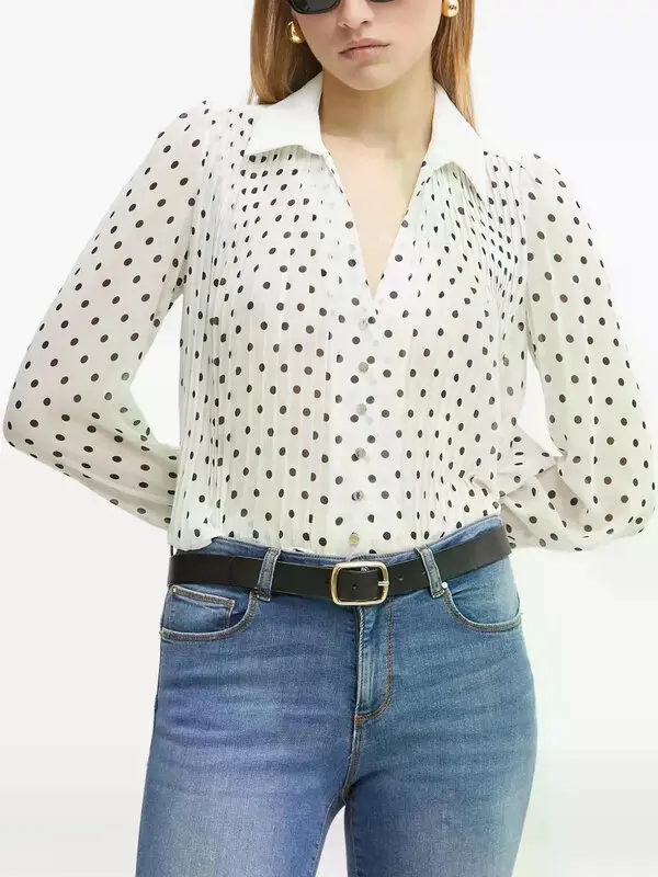 MORGAN Polka-dot Pleated Shirt