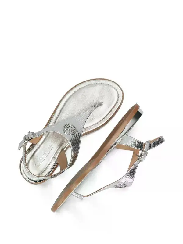 MEXX Nyobi Paradise Snakeskin-effect Logo-plaque Sandals - Silver