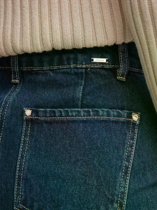 MORGAN Wide-leg Patch-pocket Jeans