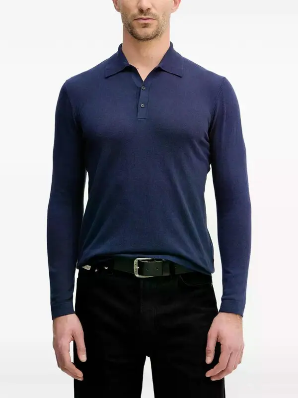 Sisley Buttoned Polo Shirt - Blue