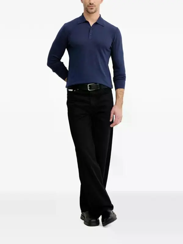 Sisley Buttoned Polo Shirt - Blue
