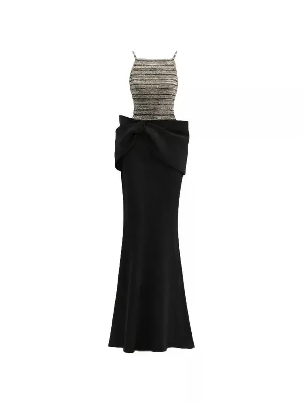 GEMY MAALOUF Beaded-bodice Bow-detail Maxi Dress