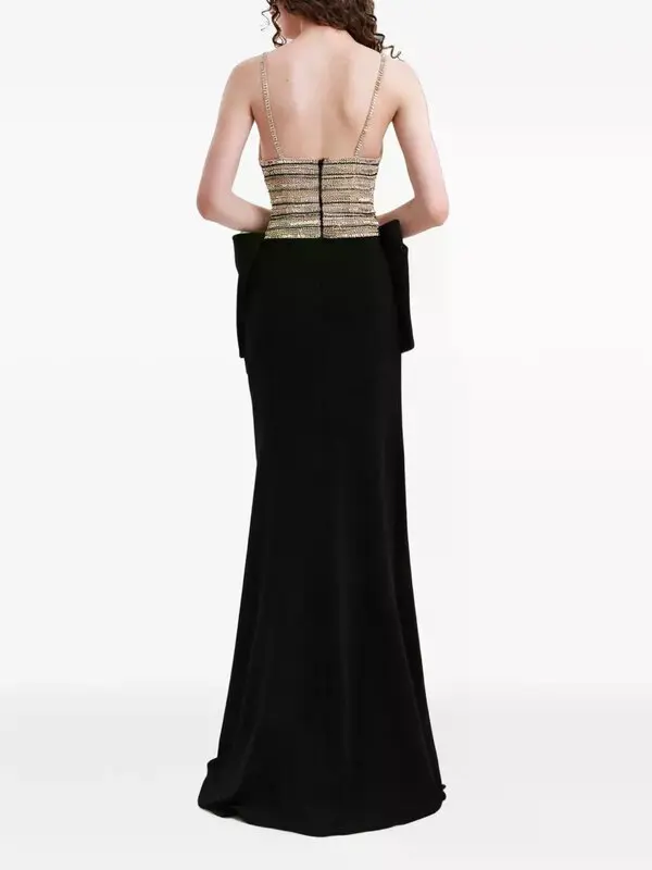 GEMY MAALOUF Beaded-bodice Bow-detail Maxi Dress