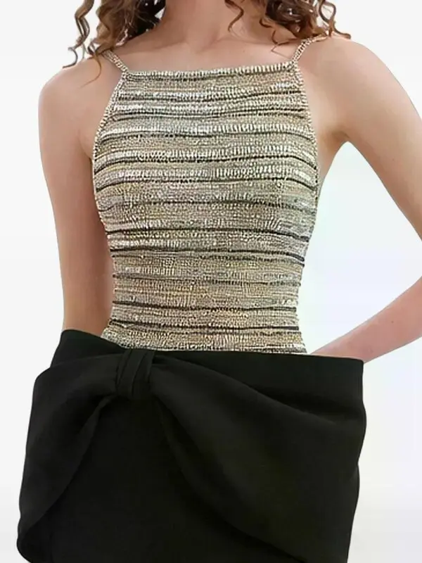 GEMY MAALOUF Beaded-bodice Bow-detail Maxi Dress
