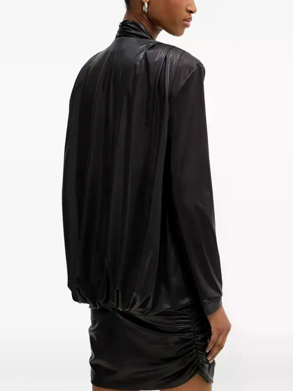 HAVEONE Pussy-bow Draped Midi Dress