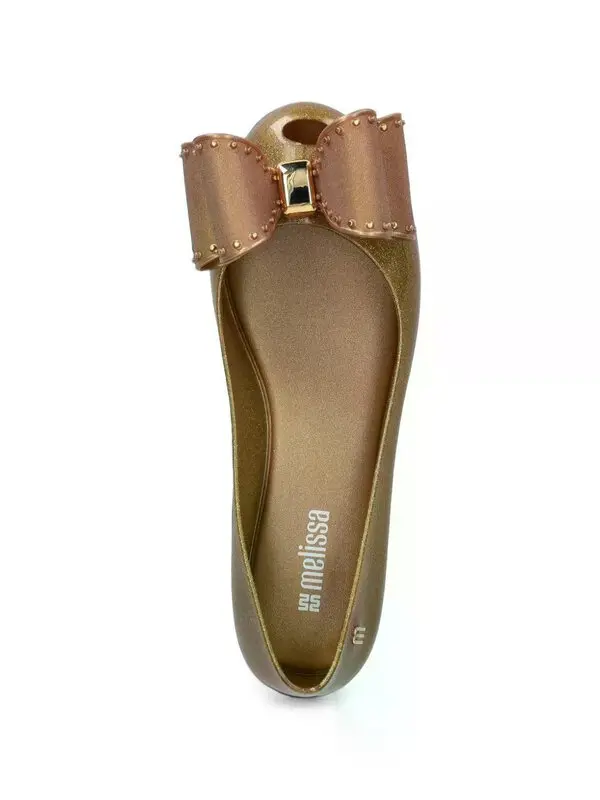Melissa Glitter-detail Bow-embellished Ballet Flats